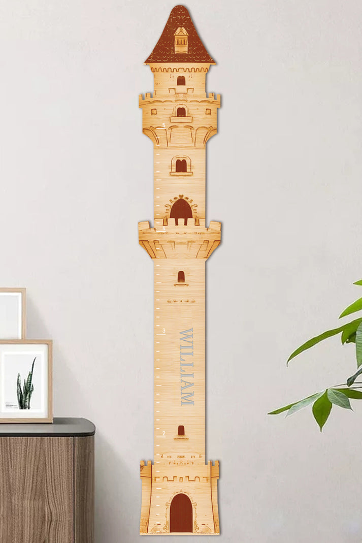 Personalized Wooden Castle Growth Chart Ruler – kidenbaby